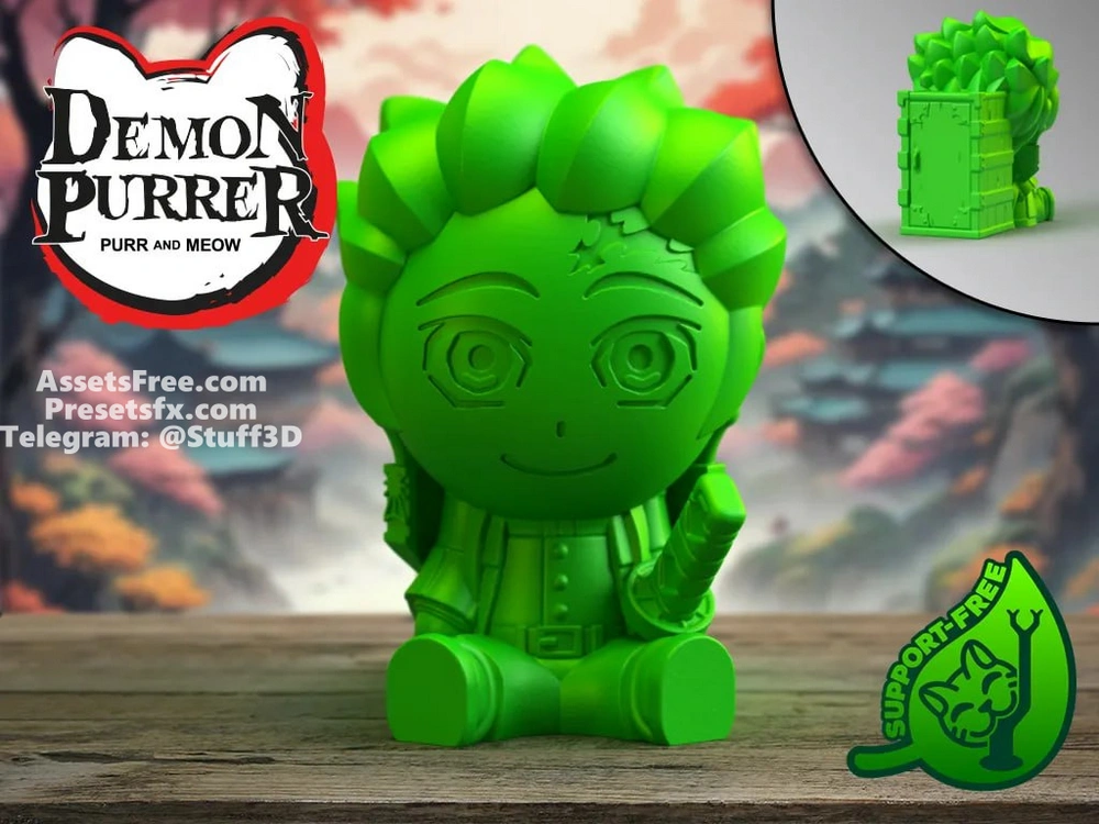 Tanjiro Kamado Chibi Figure » Free High-Quality Models | AssetsFree.com