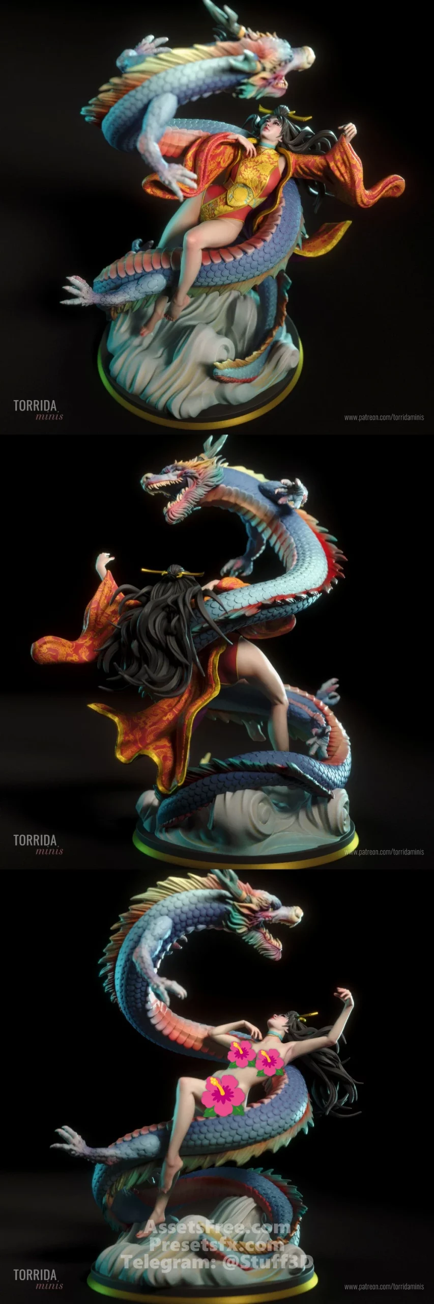 Yahui and the Dragon » Free High-Quality Models | AssetsFree.com