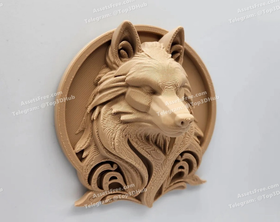Wolf Relief Wall Art » Free High-Quality Models | AssetsFree.com