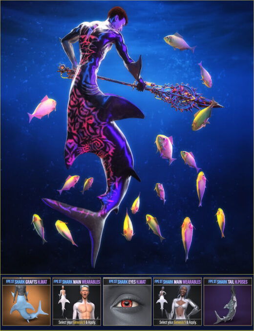 FPE Shark Tail for Genesis 9 » Free High-Quality Models | AssetsFree.com