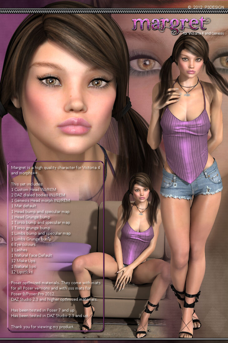 P3D Margret » Free High-Quality Models | AssetsFree.com