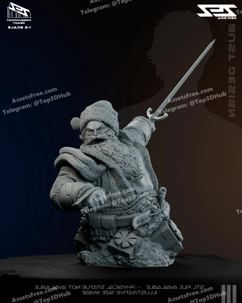Santa Claus Bust » Free High-Quality Models | AssetsFree.com